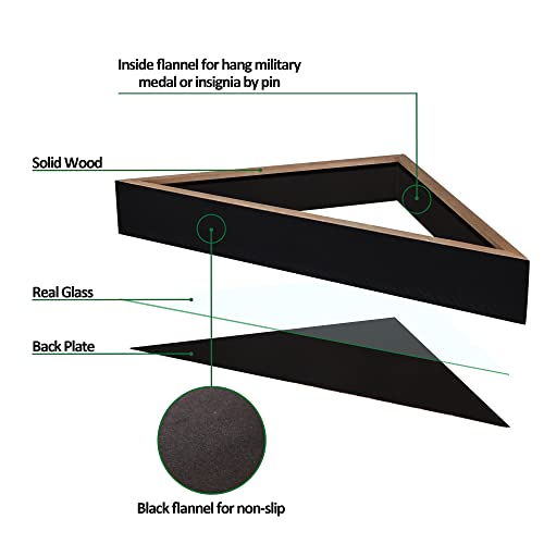 Robhomily Rustic Flag Display Case for Burial Flag, Reclaimed Wood Military Memorial Flag Display Case for 9.5 x 5 American Veteran Burial Flag , Burial Flag Box Display Case for Folded Flag and Medal