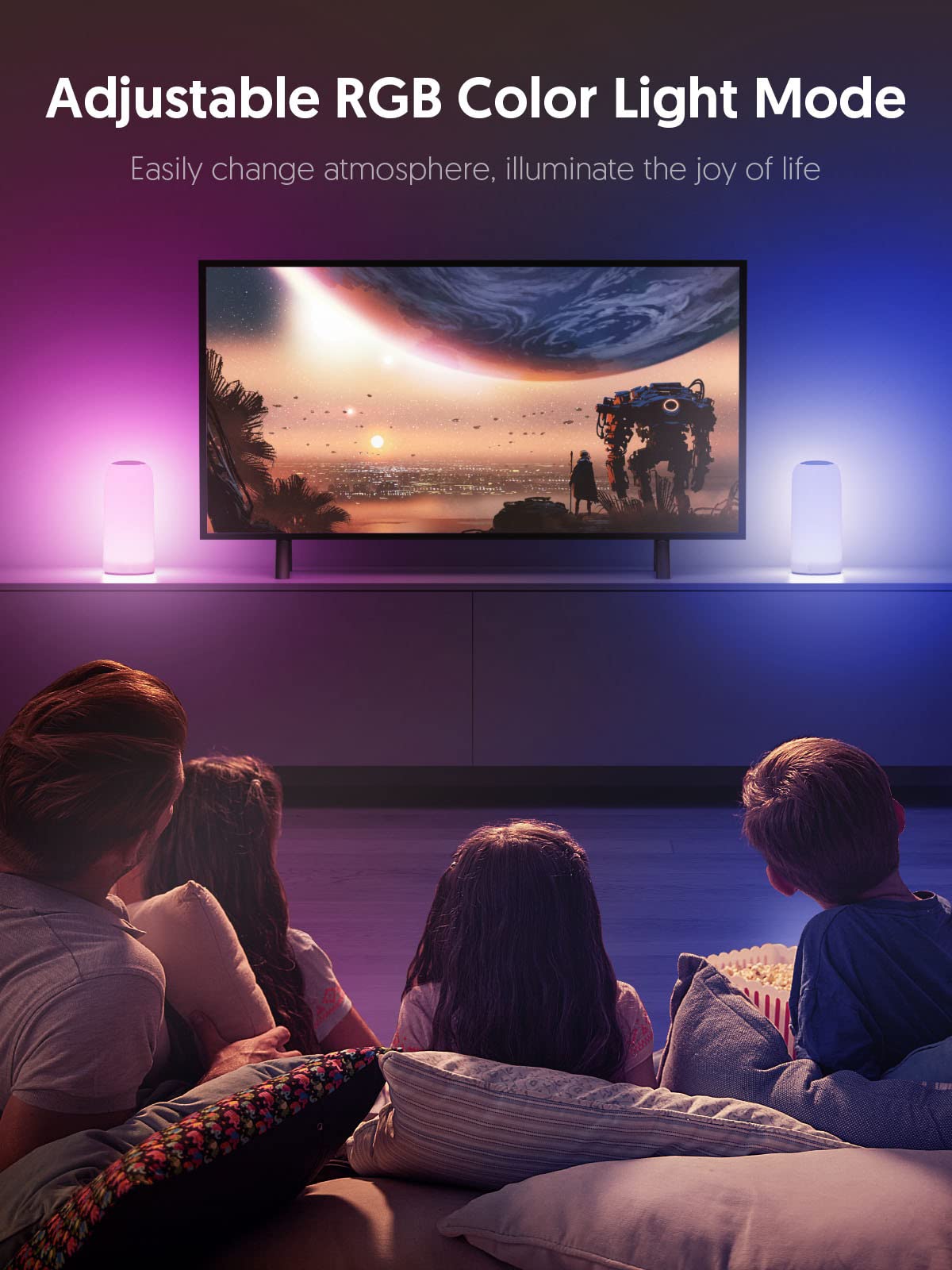EASEMO LED Touch Lamp, RGB Bedside Table Lamps with Timer Function, Dimmable Warm White Reading Night Light with Memory Function for Nightstand Bedroom