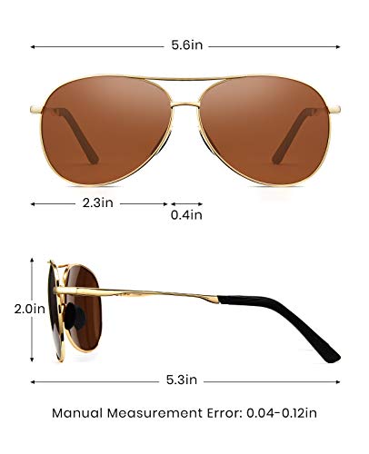 Cyxus Aviator Sunglasses for Men Sunglasses Polarized UV Protection Trendy Metal Pilot Glasses for Driving Hiking Travel