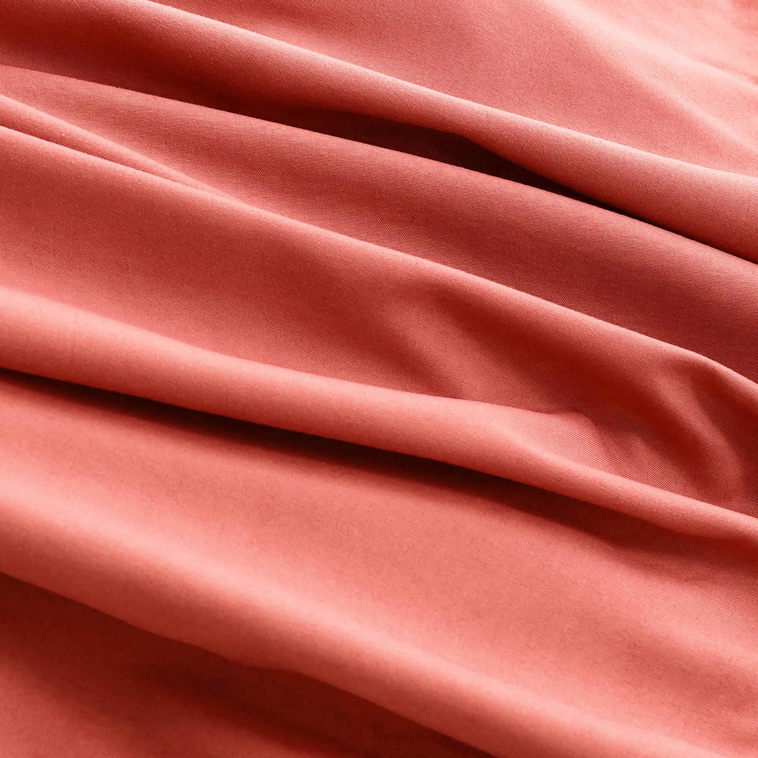 Mohap Duvet Cover 3 Piece Set Soft All Season Warm Luxury Brushed Microfiber 1800 Comforter Cover with 2 Matching Shams Queen Coral