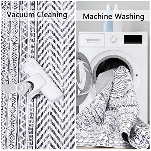 RUGSREAL Machine Washable Area Rug Boho Rug for Living Room Low Pile Non-Slip Rug Stain Resistant Area Rug for Bedroom Home Office, 8' x 10'