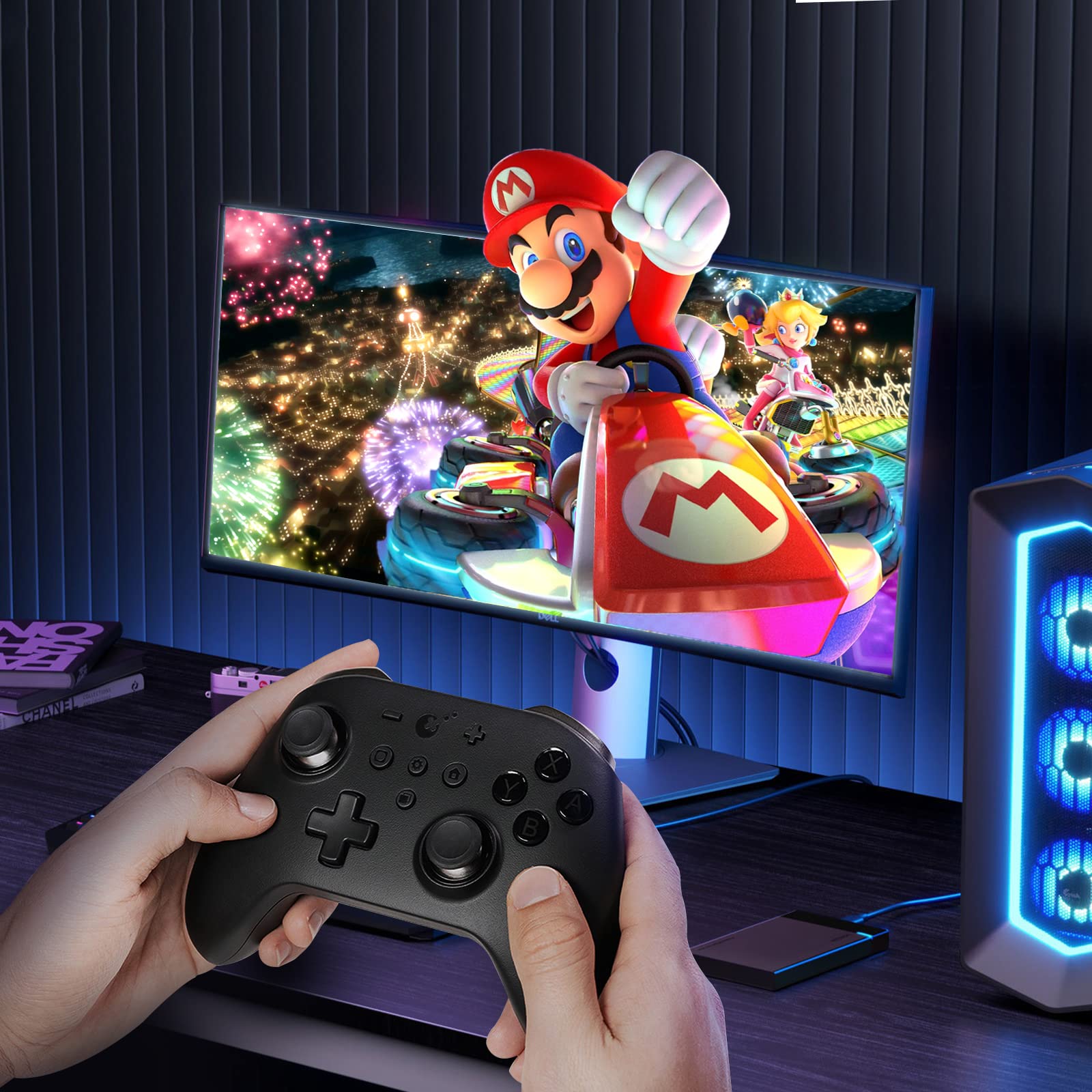 GuliKit KingKong 2 Pro Wireless Controller for Switch/Switch OLED/PC/MacOS/Android and iOS, First Bluetooth Controller with Hall Effect Joystick, Auto Pilot Gaming