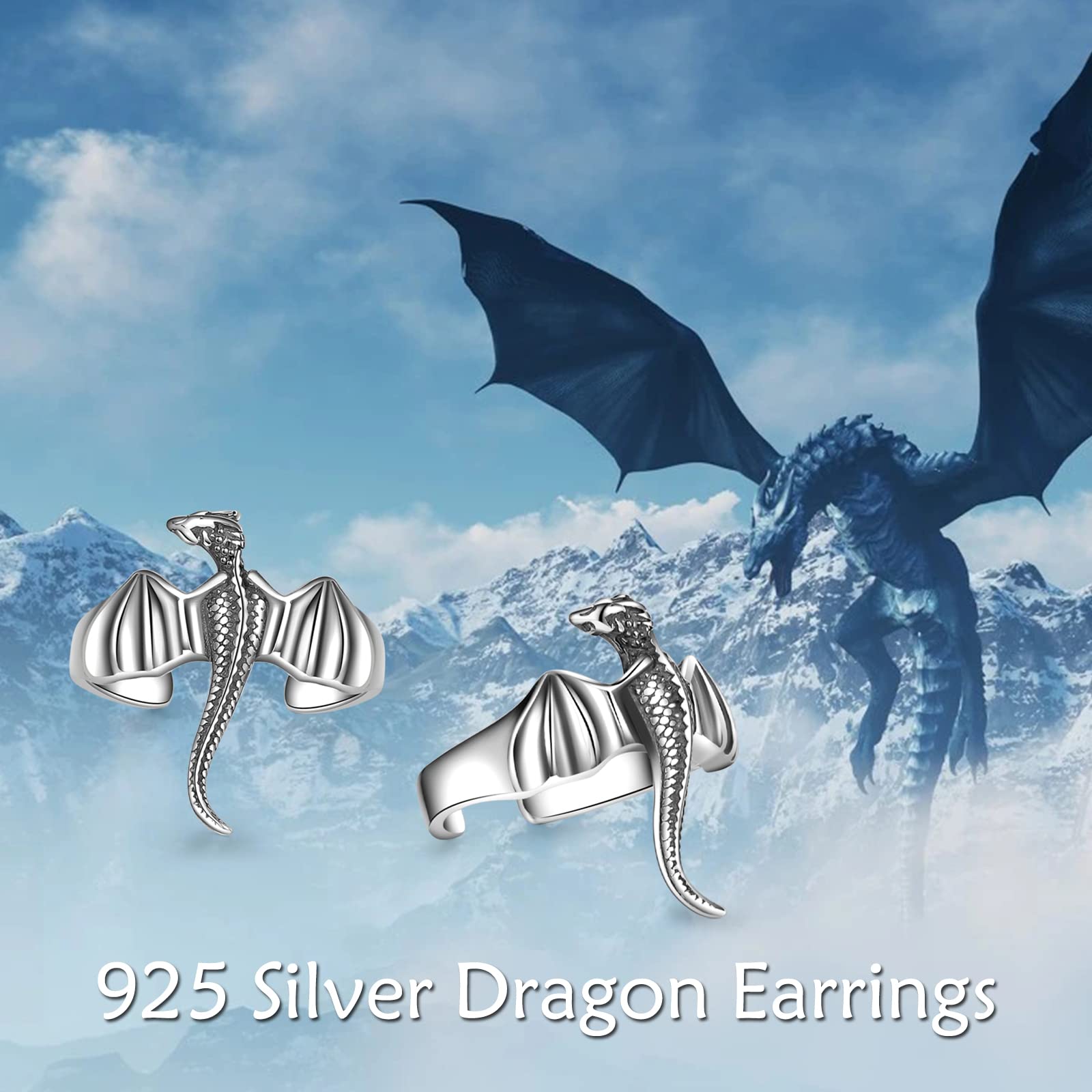 Dragon Ear Cuff Sterling Silver Dragon Cuffs Earrings for Non Piercing Dragon Jewelry for Women Men