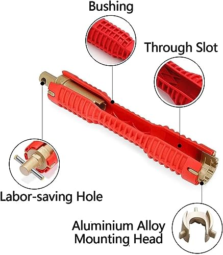 Faucet and Sink Installer(8-in-1)Multi-purpose Wrench Plumbing Tool for Toilet Bowl/Sink/Bathroom/Kitchen Plumbing Repair Installation Hand Tools(red)…
