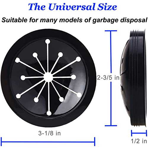 Garbage Disposal Splash Guards Collar Sink Baffle, 3-1/8 Inch Kitchen Sink Drain Splash Guard, Multi-Function Kitchen Drain Plugs for GE, Whirlaway, Sinkmaster and Waste King (Black)