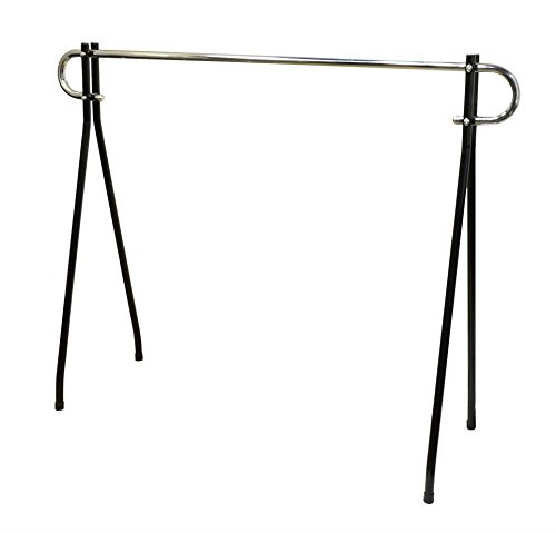 Only Hangers - Economy Single Rail Garment Rack - Low Cost Single Bar Black Beauty Clothing Rack Display Fixture - 54" Height x 60" Length