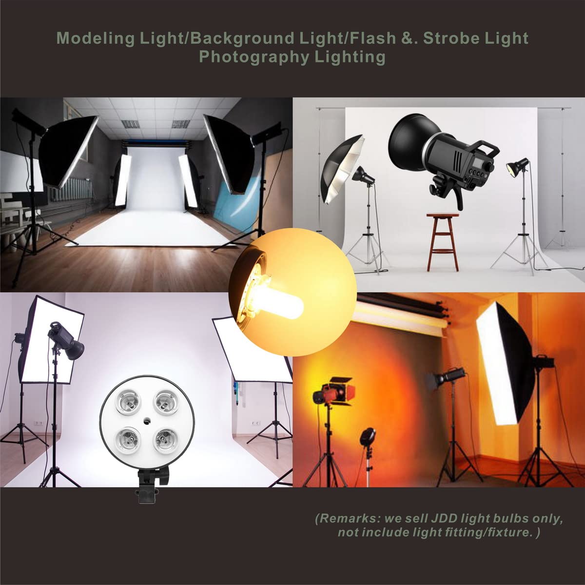 SKYEVER JDD Halogen Lamp Bulb AC 110V-130V E26 150 Watts for Photography Lighting, Modeling Light, Strobe Light and Flash Lamp, Warm White 2900K (2 Pack)