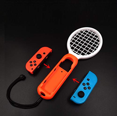 Tennis Racket for Nintendo Switch Joy-con,Grips for Switch Joy-con, Fit Somatosensory Games like Mario Tennis Aces - Two Pack