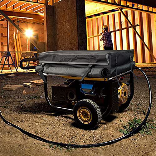 GEHENG Portable Generator Running Cover,With Stainless Steel Bracket,Super Heavy Duty 600D Waterproof Material, 100% Waterproof Generator Cover,33"x25.9 "x18.5",Black,2.0 Upgrade Version.