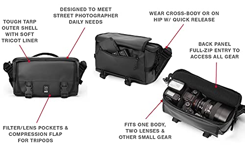 Chrome Industries Niko Camera Sling 2.0 Bag - Lightweight and Secure Camera Case, Black, 5L
