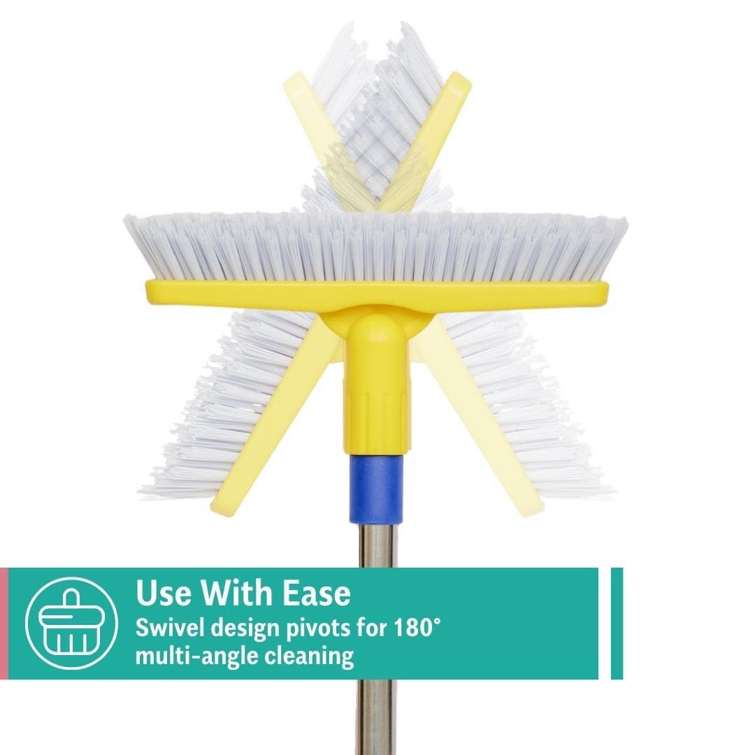 CHOMP! Grout Cleaner and Brightener, Includes Easy Scrubber Grout Cleaner Brush, Refreshes Grout and Removes Stains on Tile Floors and Walls in Showers, Bathrooms, Kitchens (1 Bottle x 32 Fl Oz)