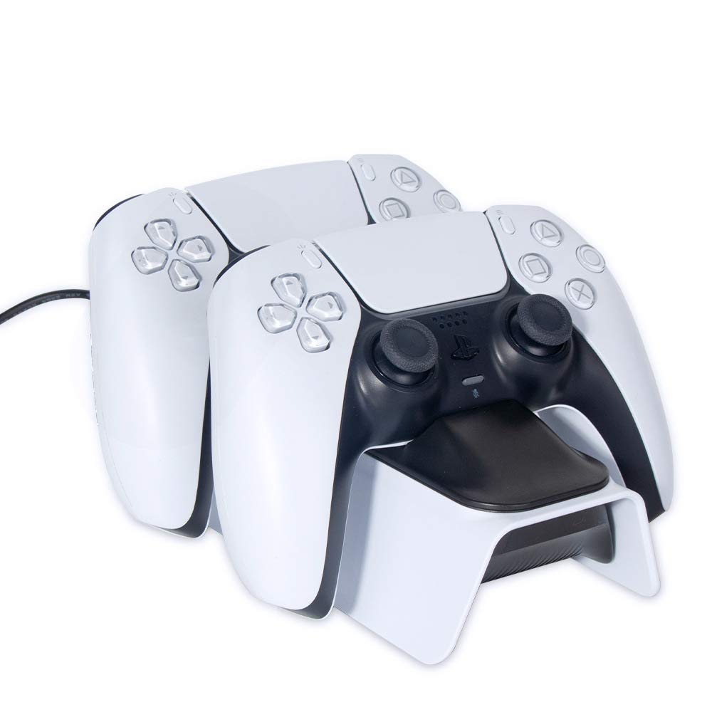 Upgraded PS5 Controller Charger, Fast Charging Dualsense Charging Station for Dual Playstation 5 Controllers with LED Indicator, White…