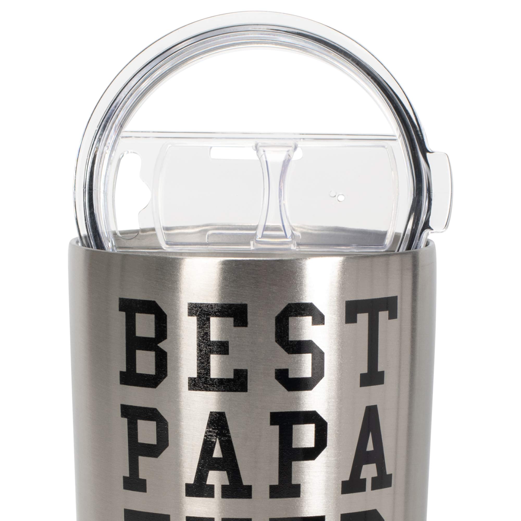 Elanze Designs Best Papa Ever 30 Oz Stainless Steel Travel Mug with Lid