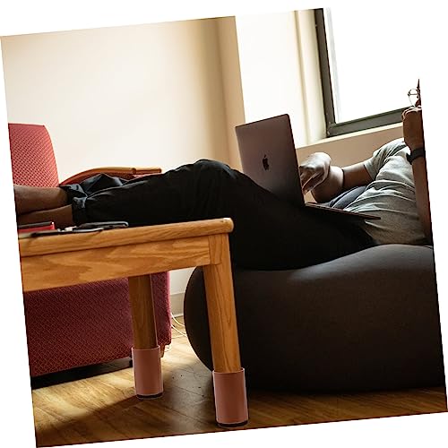 USHOBE 6 Pcs Thickened Table Mat Plastic Chair Circle Chair Sofa Protector Bed Desk Foot Sleeve Bed Riser Chair Leg Mat Chair Feet Caps Furniture Accessory Cabinet Brown Accessories