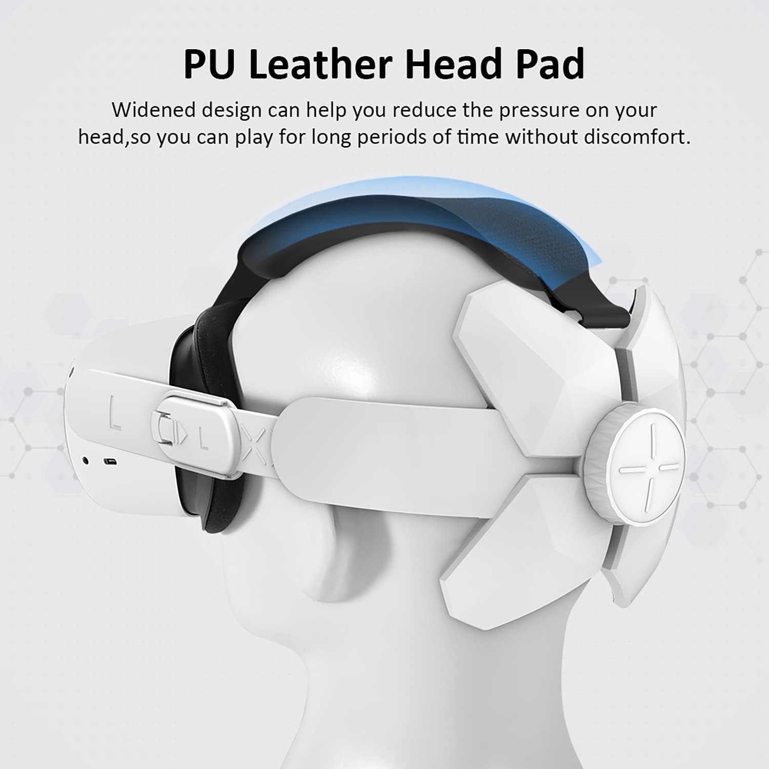 Gina Adjustable Head Strap for Meta/Oculus Quest 2, Replacement for Elite Strap, Enhanced Support and Comfort in VR, Reduced Head Pressure, Lightweight VR Accessories for Children & Adults