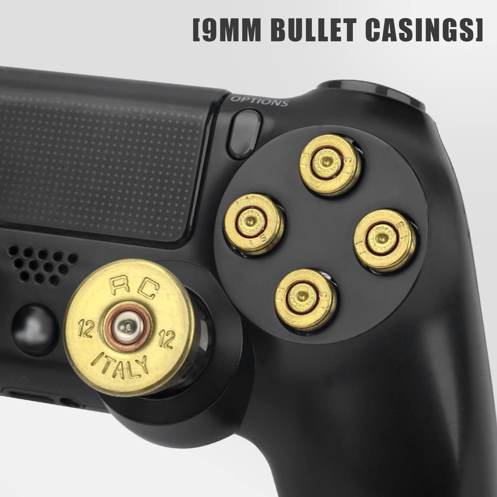 TOMSIN Metal Buttons for PS4 Controller, Aluminum Metal Thumbsticks Analog Grip & Bullet Buttons & D-pad for PS4 Controller (Metal Purple)