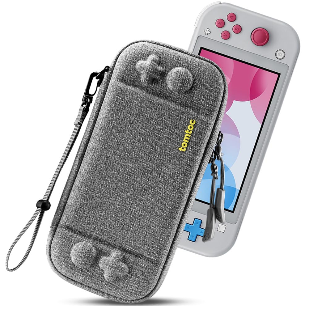 tomtoc Switch Lite Case, Slim Protective Carrying Case with Original Patent, Travel Storage Switch Lite Sleeve with 8 Game Cartridges and Military Level Protection for Nintendo Switch Lite, Turquoise