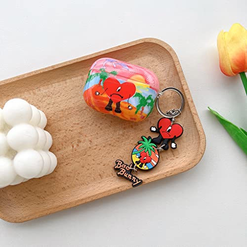 Liphontcta Cute Interesting Design Soft TPU Airpod Pro 2 Case,with Fashion Kawaii Lanyard Keychain,Suitable Man Women Girl 2022 Airpod Pro 2 Case,2019 Airpod Pro case. (Pro 2 Red)