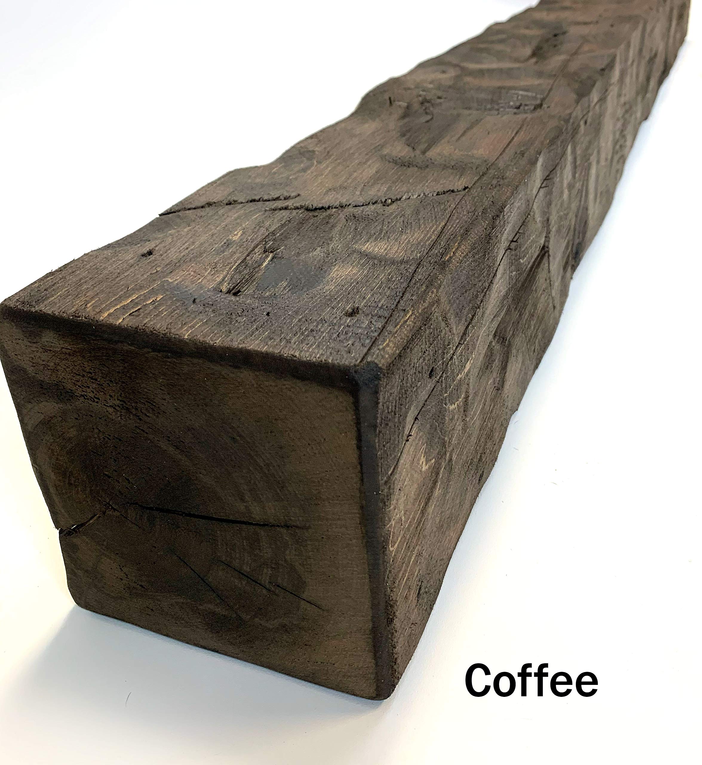 Wilson Wood Crafts Rustic Hand Hewn Barn Beam Mantel (6 x 8 x 72, Coffee)