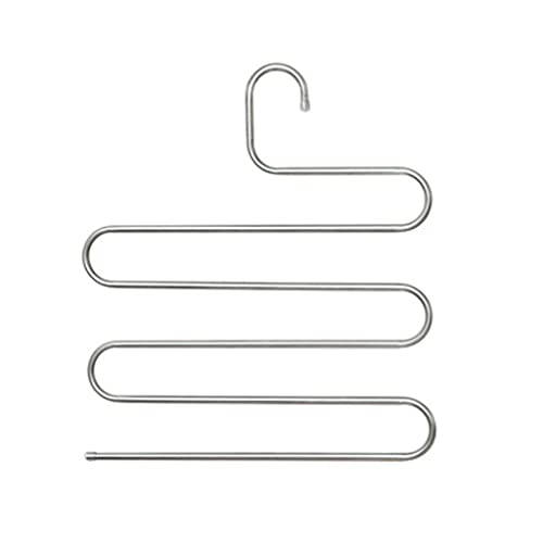IULJH 5 Layer Stainless Steel Hollow S Shape Multifunctional Pants Rack Scarf Belt Storage Rack Super Space Saving ( Color : White-Fruit peach5 , Size : 34*38cm )