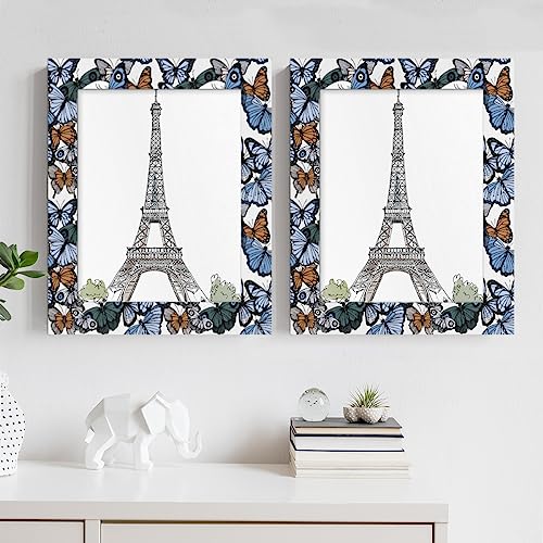 POFATO Butterflies Skull11x14 Picture Frame Wood Photo Frame for Tabletop Display Wall Mount Picture Frame Display 11 x 14 Inch Photo Wall Decor Home Gift Frames