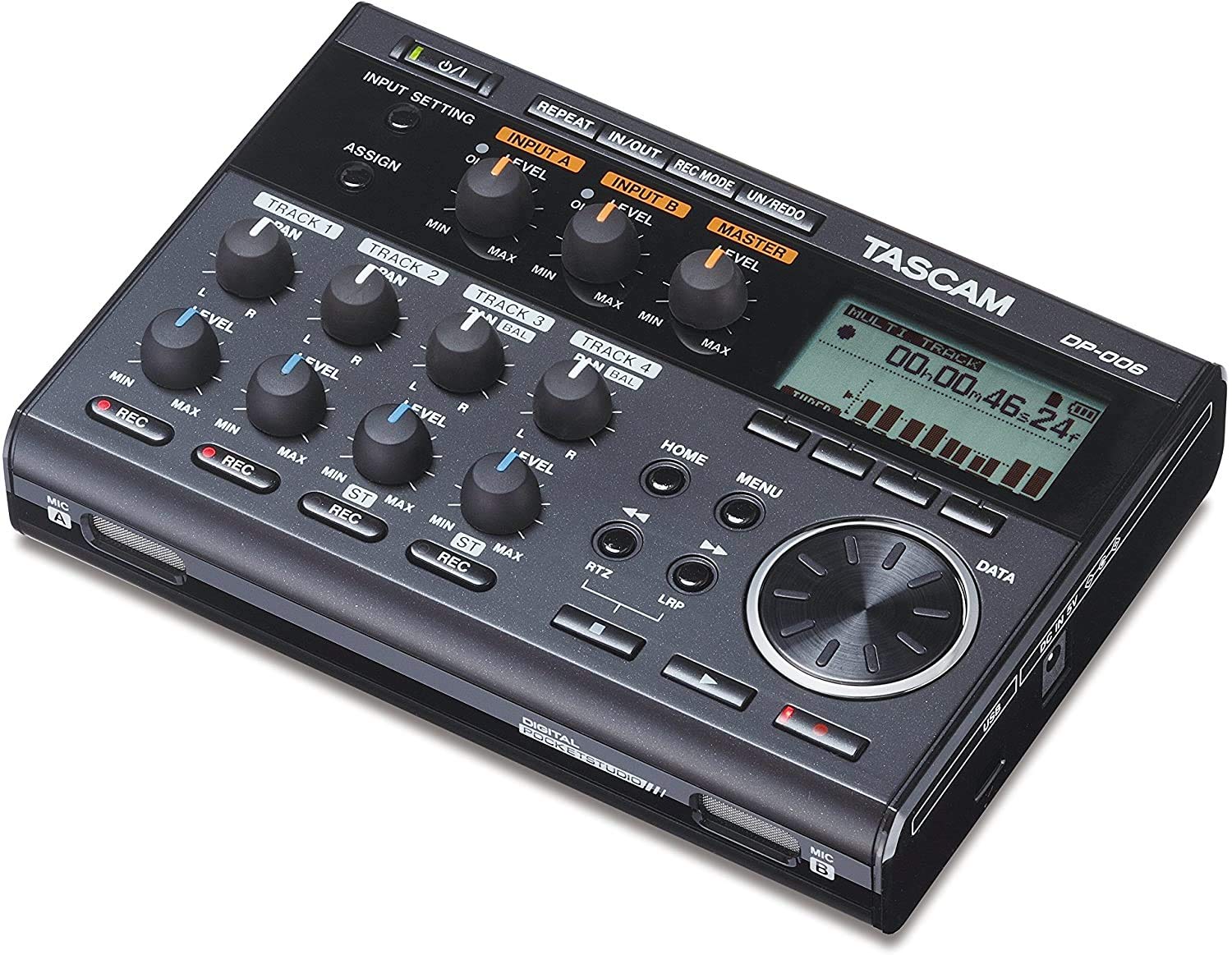 TASCAM DP-006 6-Track Portable Digital Multitrack Recorder with 2 Built-in Microphones with EMB Cable and Gravity Magnet Phone Holder Bundle