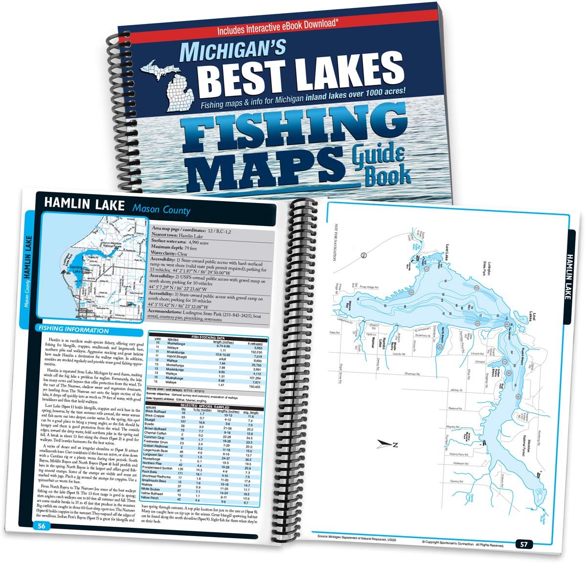 Michigan's Best Lakes Fishing Maps Guide Book