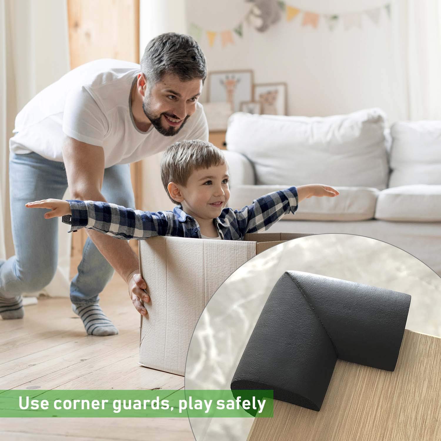 Edge Corner Guards, 8 Pack, Desk Corner Protector, Table Edge Cushion, Baby Furniture Bumper, Baby Safety Corner Guard, Corner Foam Cover, Fireplace Bumper for Kid, Self Adhesive (Black)