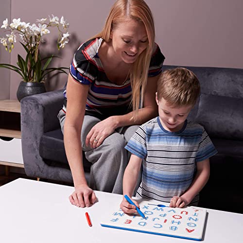 Chuchik Toys Magnapad Magnetic Drawing Board β Interactive Alphabet Letter Tracing Board Game for Ages 3-5 β Portable Kids Writing Board and 2 Pen Magnets for Educational Play and Alphabet Games