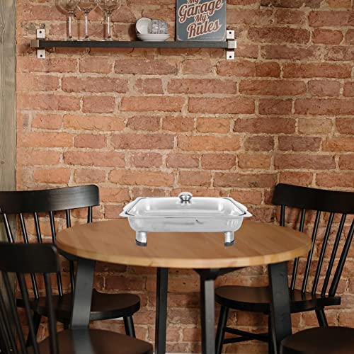 Metal Tray Stainless Steel Chafing Dish Buffet Chafer Rectangular Buffet Stove Chaffing Servers with Glass Covers Food Tray Warmers for Parties Buffets Catering