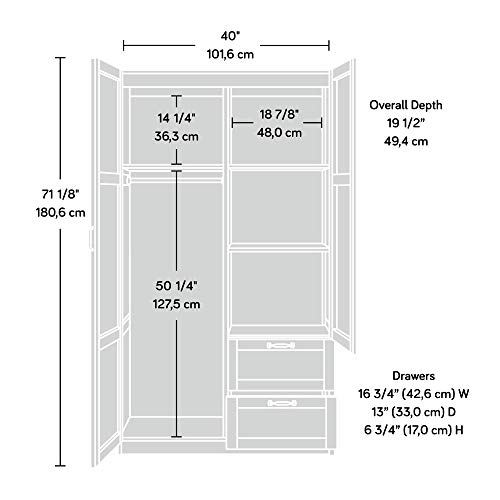 Sauder Large Storage Cabinet, Cinnamon Cherry Finish
