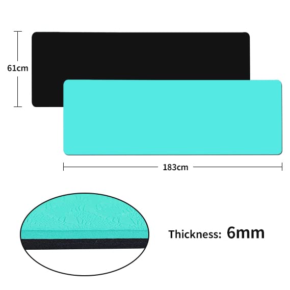 Eco-Friendly Fitness Waterproof Non Slip Workout Yoga Mats 1/4" Thickness (LIGHT BLUE)