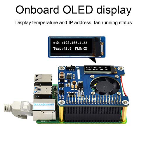 Cooling Fan Expansion Module, White Expansion Board Cooling Module Onboard PCF8574 Stable for Raspberry Pi
