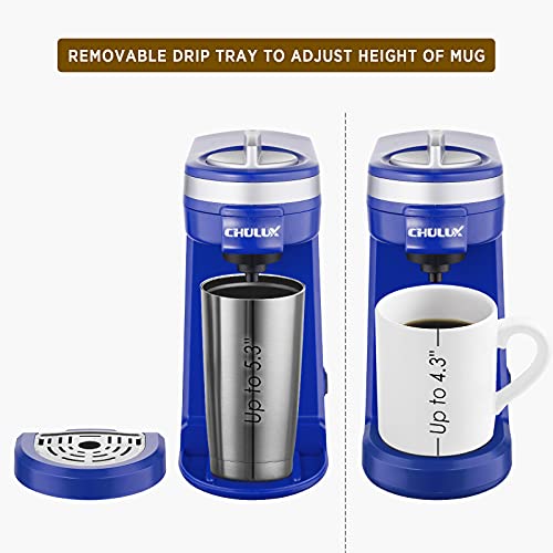 CHULUX Coffee Maker Machine,Single Cup Pod Coffee Brewer with Quick Brew Technology,Blue