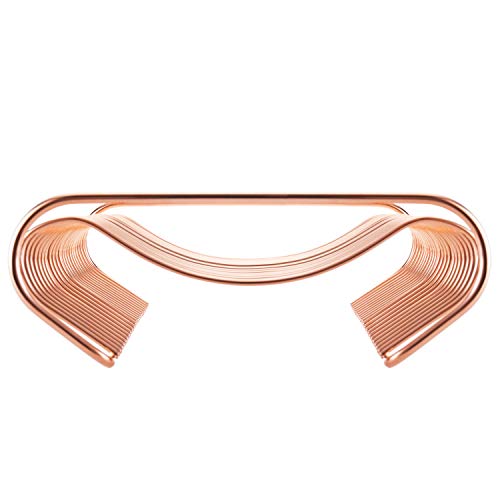 MyGift Rose Gold-Tone Metal Dinner Plate Storage Rack Organizer and Drying Rack, Holds up to 21 Dinner, Salad, and Dessert Round Plates - Made in Taiwan