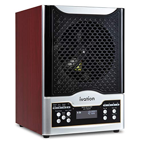 Ivation 5-in-1 HEPA Air Purifier & Ozone Generator W/Digital Display Timer and Remote, Ionizer & Deodorizer 3,700 Sq/Ft ā HEPA, Carbon and Photocatalytic Filters, UV Light and Negative Ion Generator