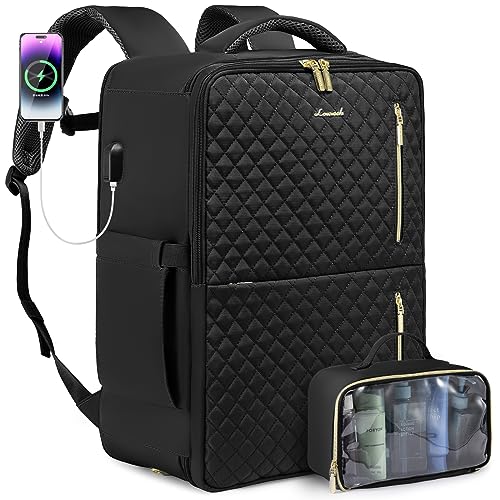 LOVEVOOK Carry On Backpack, 50L Airline Approved Travel Backpack for Women as Personal Item, Expandable 18 inch Laptop Backpack, Large Casual Daypack Waterproof Luggage Suitcase with Toiletry Bag