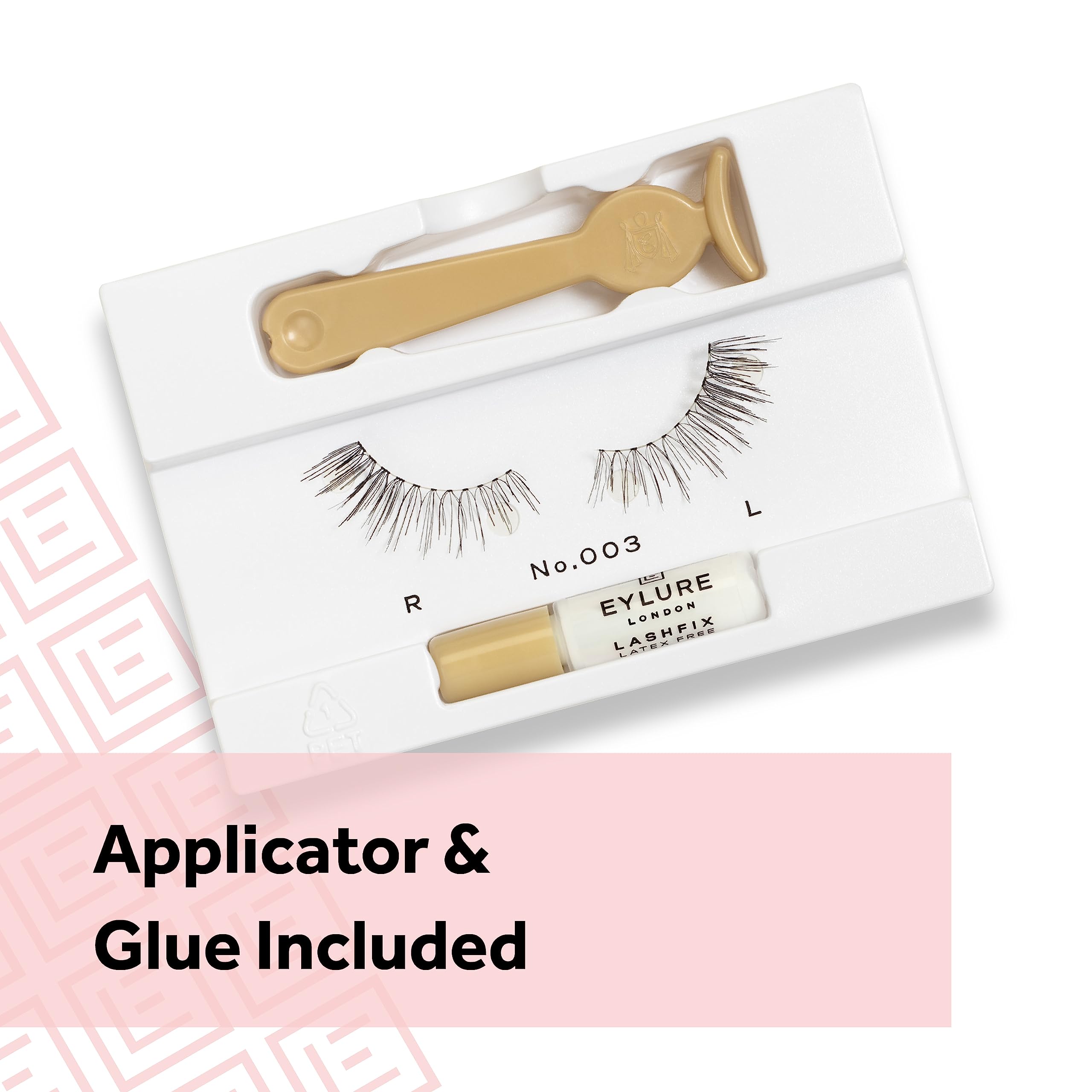 Eylure Naturals Accent No. 003 Reusable Eyelashes, Adhesive Included, 1 Pair