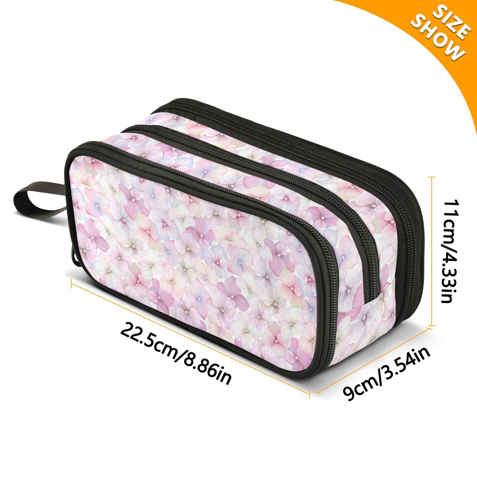 Sletend Cow Print Pencil Case Big Capacity Handheld 3 Compartments Pencil Pouch Portable Large Storage Canvas Pencil Bag for Boys Girls Adults Students