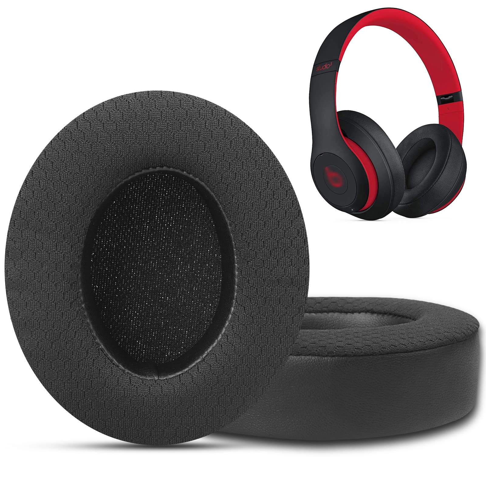 GVOEARS Replacement Ear Pads for Beats Studio 3, Ear Cushions for Beats Studio 2&Studio 3 Wired & Wireless Not Fit Beats Solo On-Ear Headphone with Noise Isolation Memory Foam