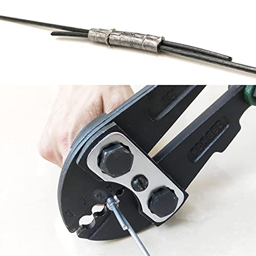 FenceMate Aluminum Alloy Crimp Loop Sleeves #2-3 Long to Splice & Join Metallic Wires or Wire Ropes, Tempered, Gritted with Super Holding Force on High Tensile Wires in Fencing & Hanging, 100pcs/Pack