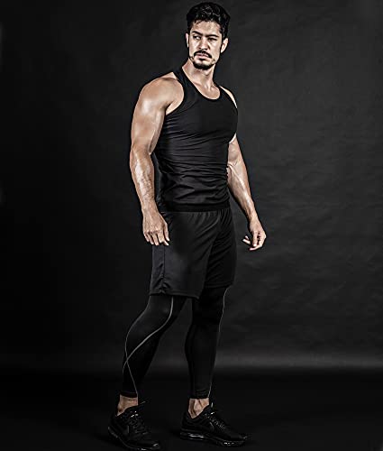 DRSKIN Men’s Y-Back Sauna Sweat Suit Heat Trapping Compression Tank Top Vest Weight Loss Shirt Premium Slimming Workout (Y-SAUNA-TA B01,2XL)