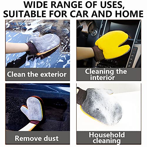 Rotkeym Car Wash Mitt,Premium Thick Coral Fleece Washing Gloves, Holds Tons of Sudsy Water for Effective Washing, Machine Washable, Lint Free, Scratch Free