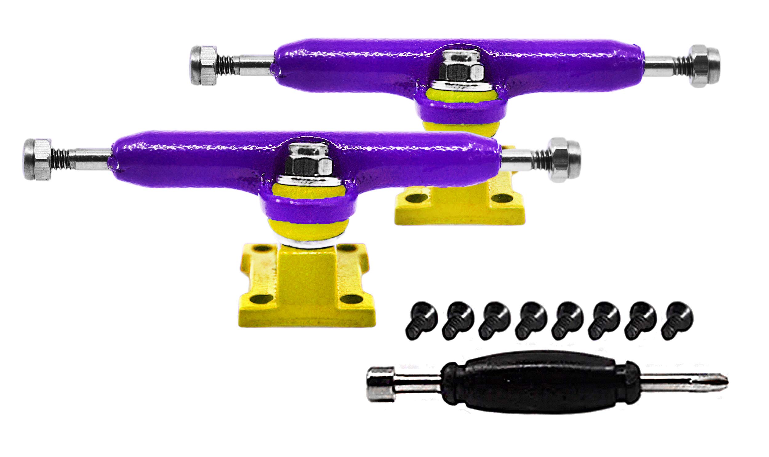 Teak Tuning Prodigy Fingerboard Trucks with Upgraded Lock Nuts, Honeycreeper Colorway - 32mm Wide - Professional Shape, Appearance & Components - Includes Pro Duro 61A Bubble Bushings in Teak Teal