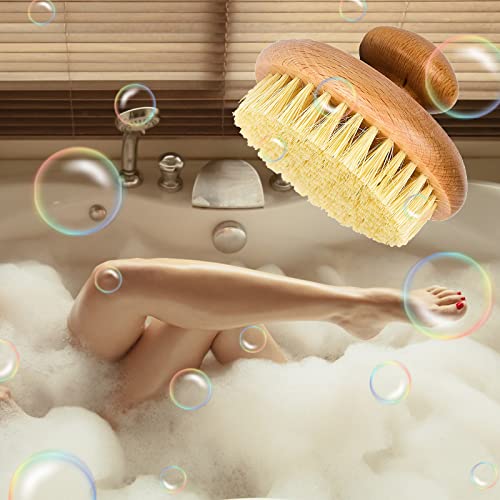 Facial Hair Shower Brush With Soft And Stiff Bristles Bath Back Scrubber Body Exfoliator For Wet Or Dry Brushing Jade Stone for Face