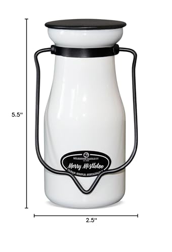 Milkhouse Candle Company, Merry Mistletoe, Creamery Collection, Scented Soy Candle: Butter Jar Candle, Milkbottle 8 oz