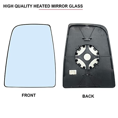 Driver Left Side Heated Mirror Glass Replacement for 2015 2016 2017 Ford Transit T150 T250 T350 Mirror - Side View Heated Convex Mirror Glass with Rear Holder, Replace CK4Z17K707B
