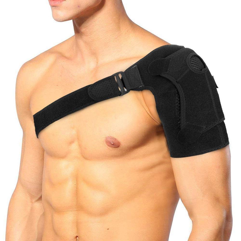 Compression Shoulder Support Brace, Shoulder Stability Brace with Pressure Pad Fits Left Right Size, Breathable Neoprene Shoulder for Men Women, for AC Joint Muscle Tear Recovery Injury