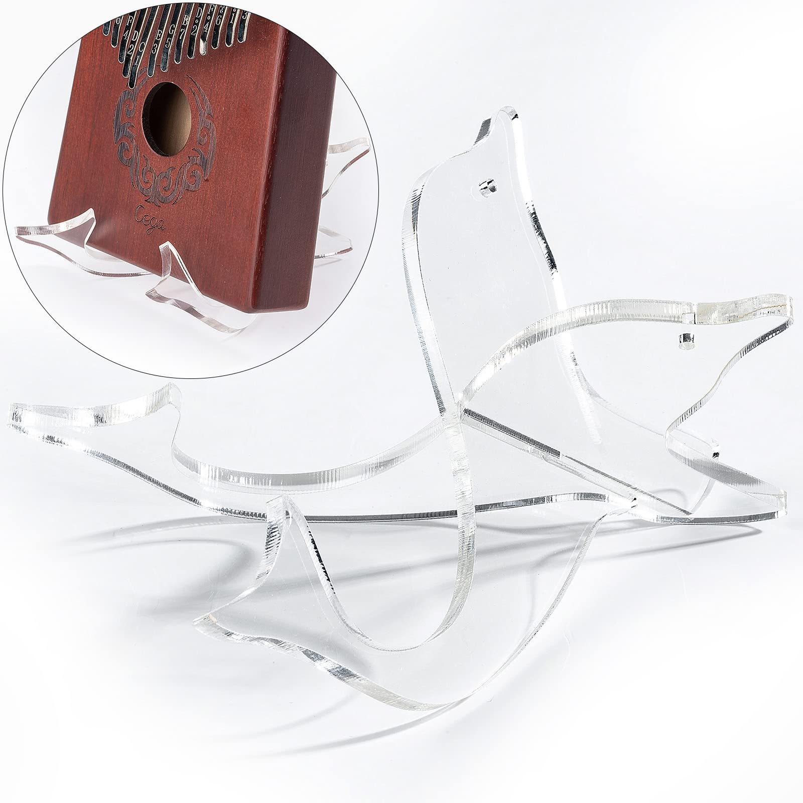 EESC2Y 1 Pair x Clear Acrylic Kalimba Stand, Thumb Piano Holder Display for 10/17/21 Keys Kalimba