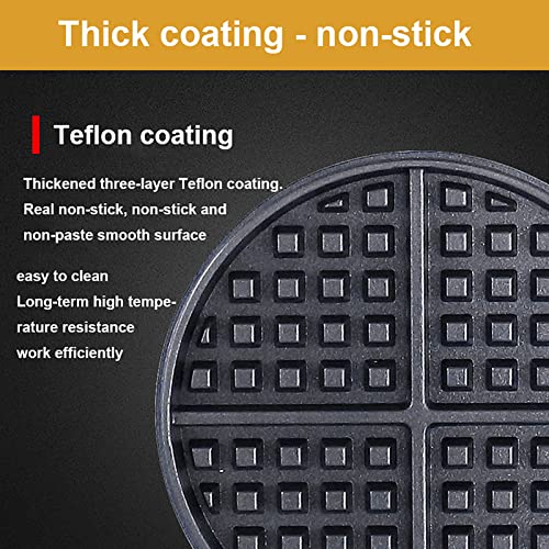Waffle Maker, Commercial Stainless Steel Waffle Maker, Double Sided Heating, Non-Stick Plate/Easy To Clean, Adjustable Temperature (50~250°C), For Restaurant, Bakery,A